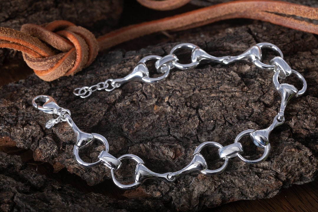 Sterling Silver Snaffle Bit Bracelet - Equestrian Jewelry - Etsy UK