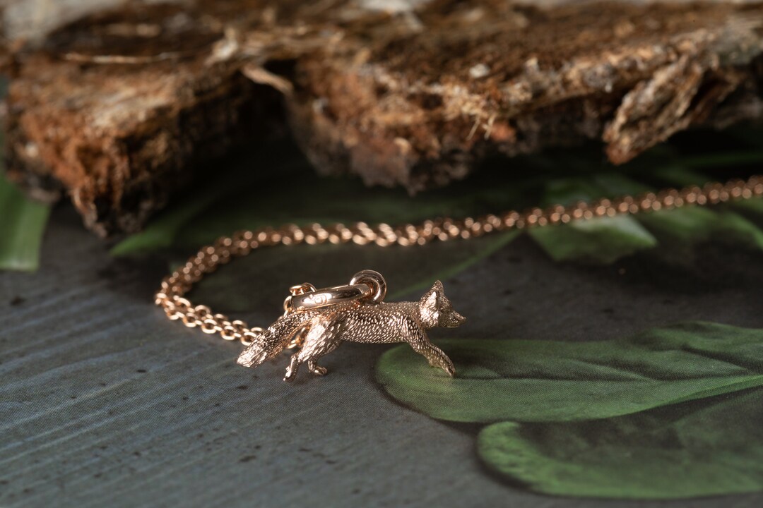 Rose Gold Fox Pendant, Rose Gold Fox Pendant , Fox Necklace on an ...