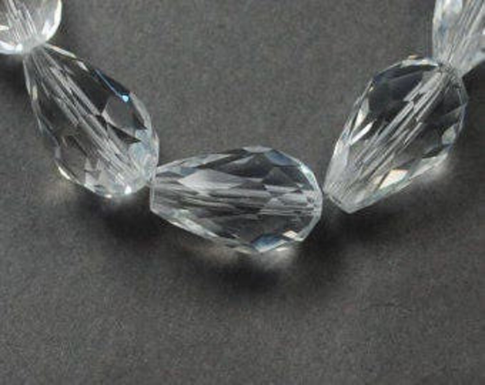 Faceted Clear Teardrops Sparkly Glass Crystal Clear Teardrops - Etsy