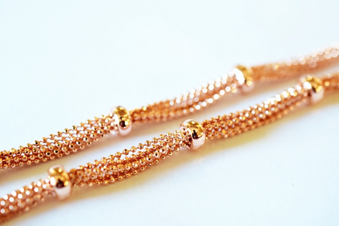 Exquisite 18K PVD Rose Gold Ball Chain 19 Inches Necklace for Jewelry ...