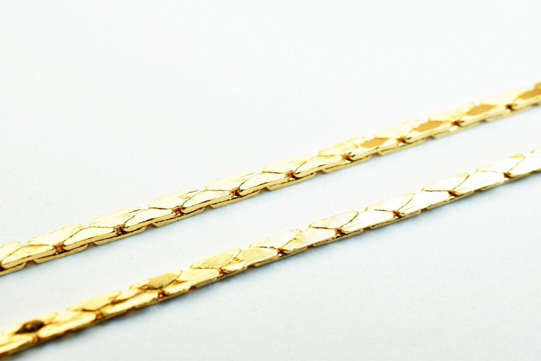 18K PVD Italian Gold Filled Cobra Chain 15.5" Long Clasp Included Width ...