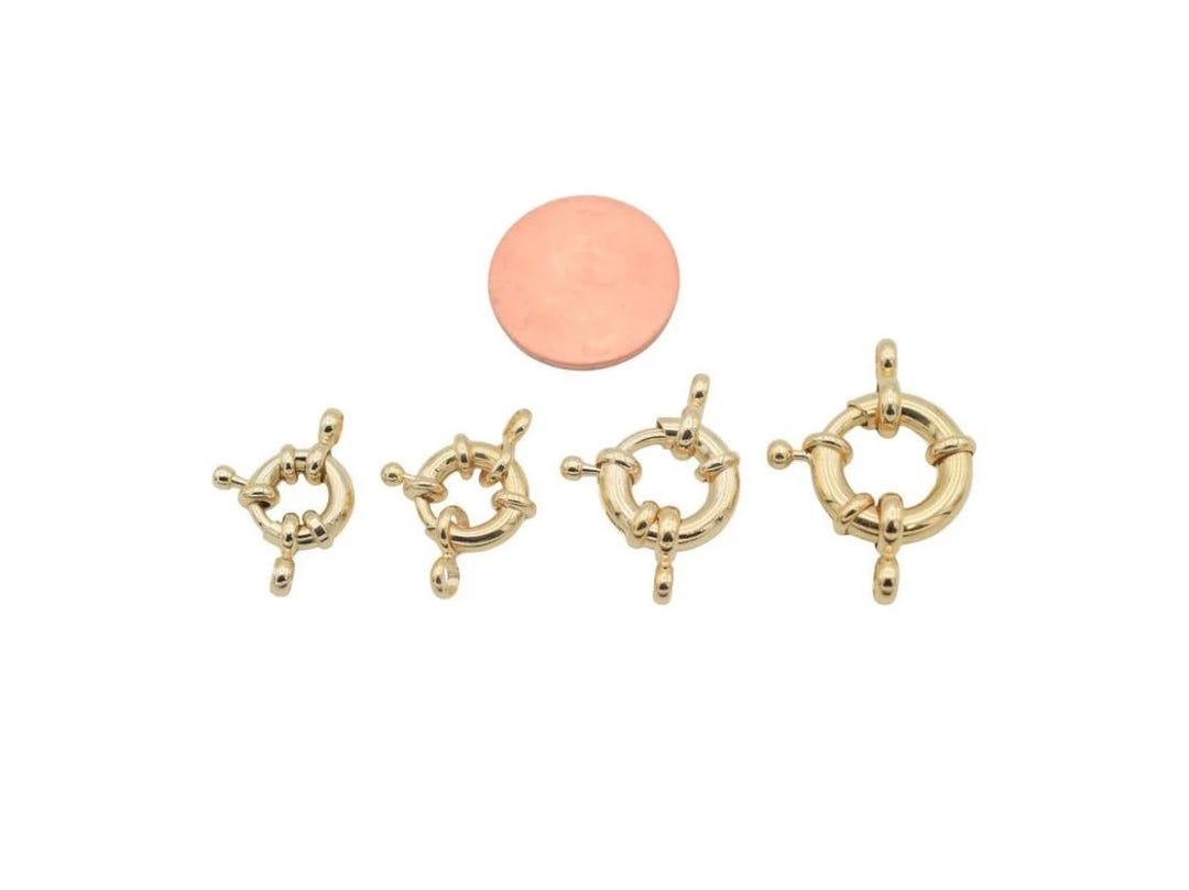 14K PVD Gold Filled Spring Bolt Wheel Clasp Size 9mm, 11mm, 13mm, 15mm ...