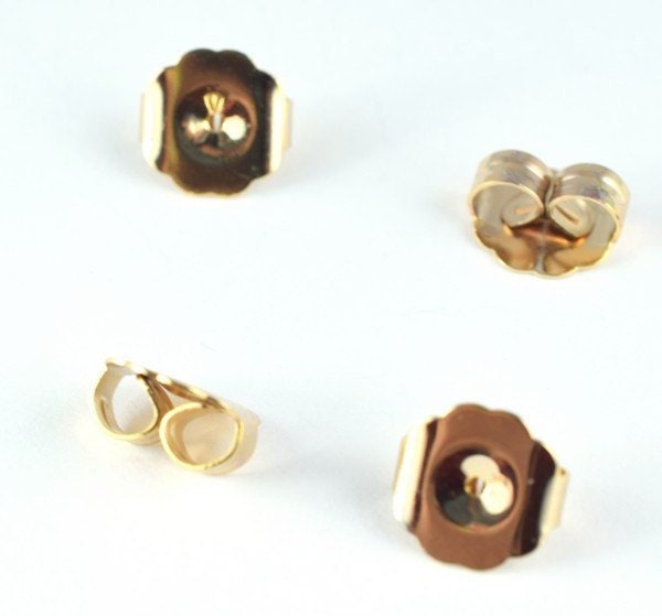 18K PVD Gold Ear nuts Earring Tamaño de respaldo 9x4mm Earring ...