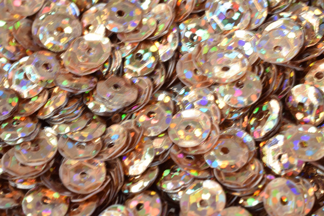 3/4/6mm Light Brown Cup Glossy Iridescent Sequins Sheen Round Sequins ...