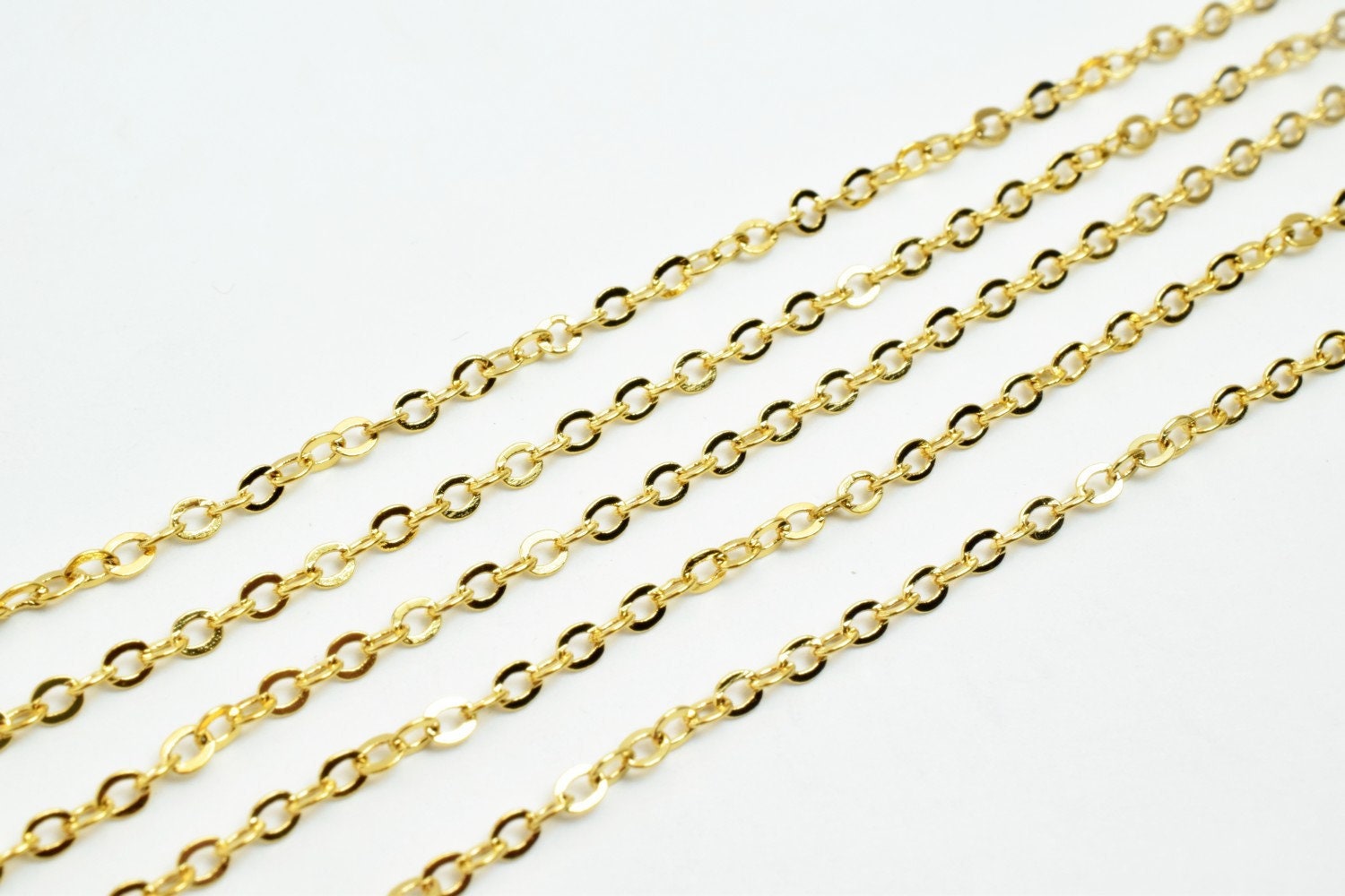 18K PVD Gold Flat Cable Chain Size 2mm PVD Gold Finding Chain - Etsy