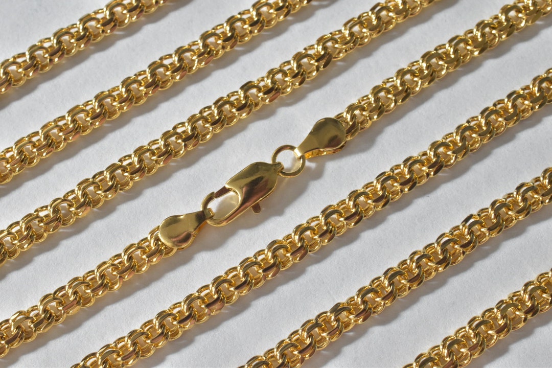 18K PVD Gold Filled Double Link Cable Chain 20 1/4 Inch Long Include ...