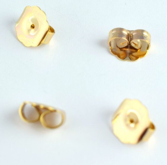 18K PVD Gold Ear nuts Earring Tamaño de respaldo 9x4mm Earring | Etsy ...