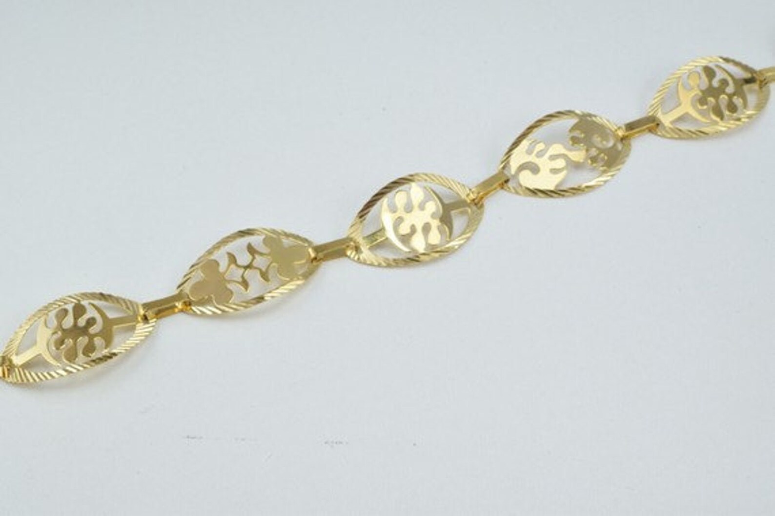 18K PVD Gold Filigree Chain 17 Inch Long Width 23.5mm | Etsy