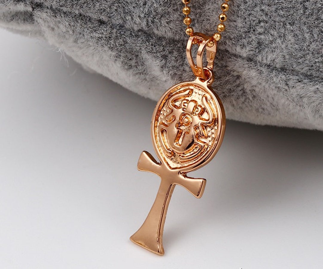 Rose Gold Filled Ankh Charm Pendants Size 35x11mm Egyptian ...