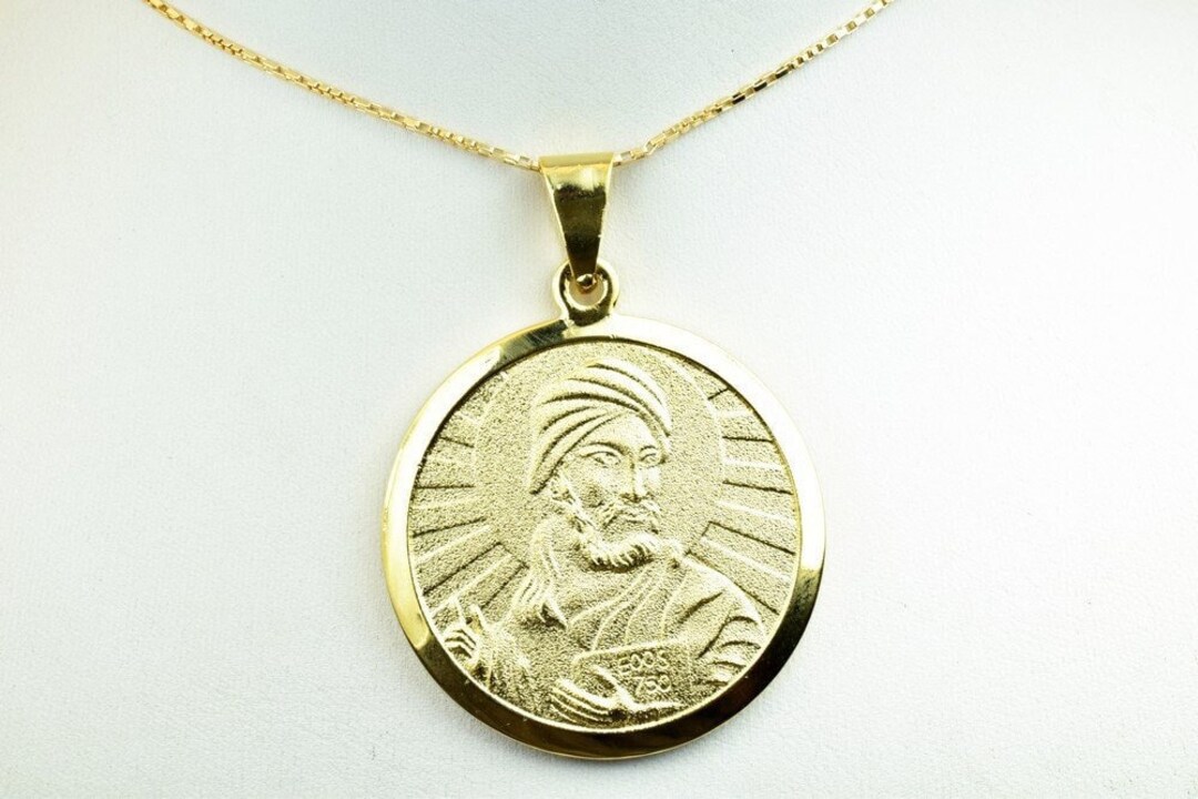 18K PVD Gold Filled Anniyo Prophet Muhammad Imam Ali Face Medallion ...