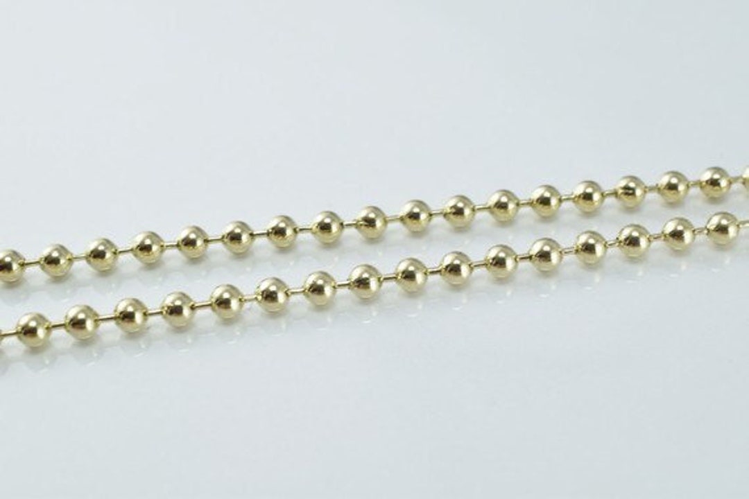 18" Inch Ball Bead PVD Antique Gold Chain Findings Chain Jewelry Making ...