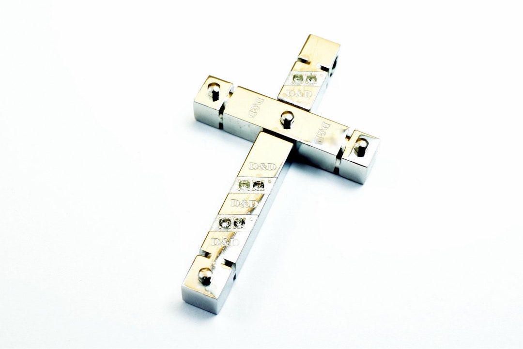 PVD Silver Cross Pendant Stainless Steel Size 50x29.5mm, Thickness 7mm ...