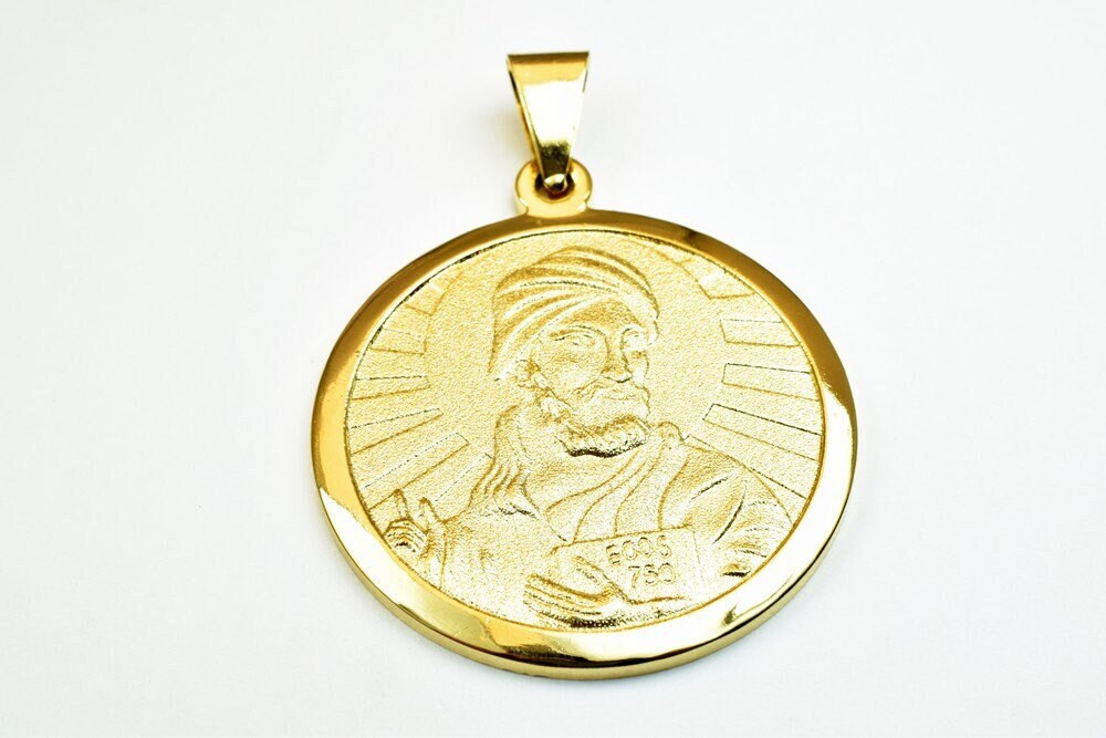 18K PVD Gold Filled Anniyo Prophet Muhammad Imam Ali Face Medallion ...