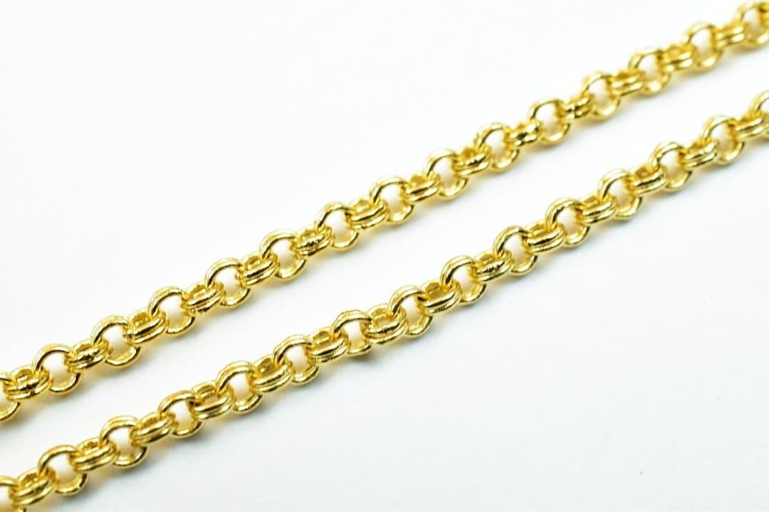 18K PVD Gold Filled Belcher Double Rolo Link Chain 17.5"-18" Long With ...