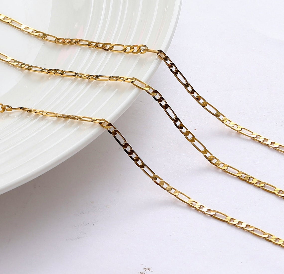 14K 18K PVD Gold Figaro Cuban Chain 2mm/3mm/3.8mm/5mm Sold by - Etsy