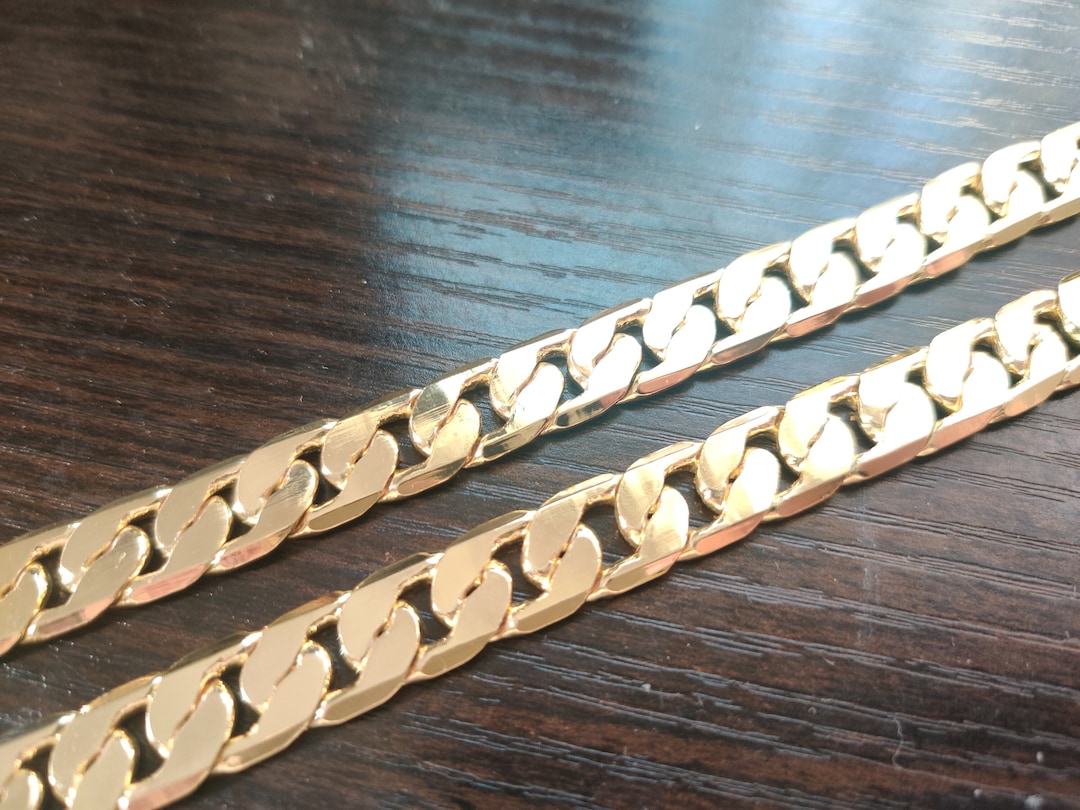 14K PVD Gold Filled Curb Cuban Chain 24 1/4 Inch Long Include Clasp ...