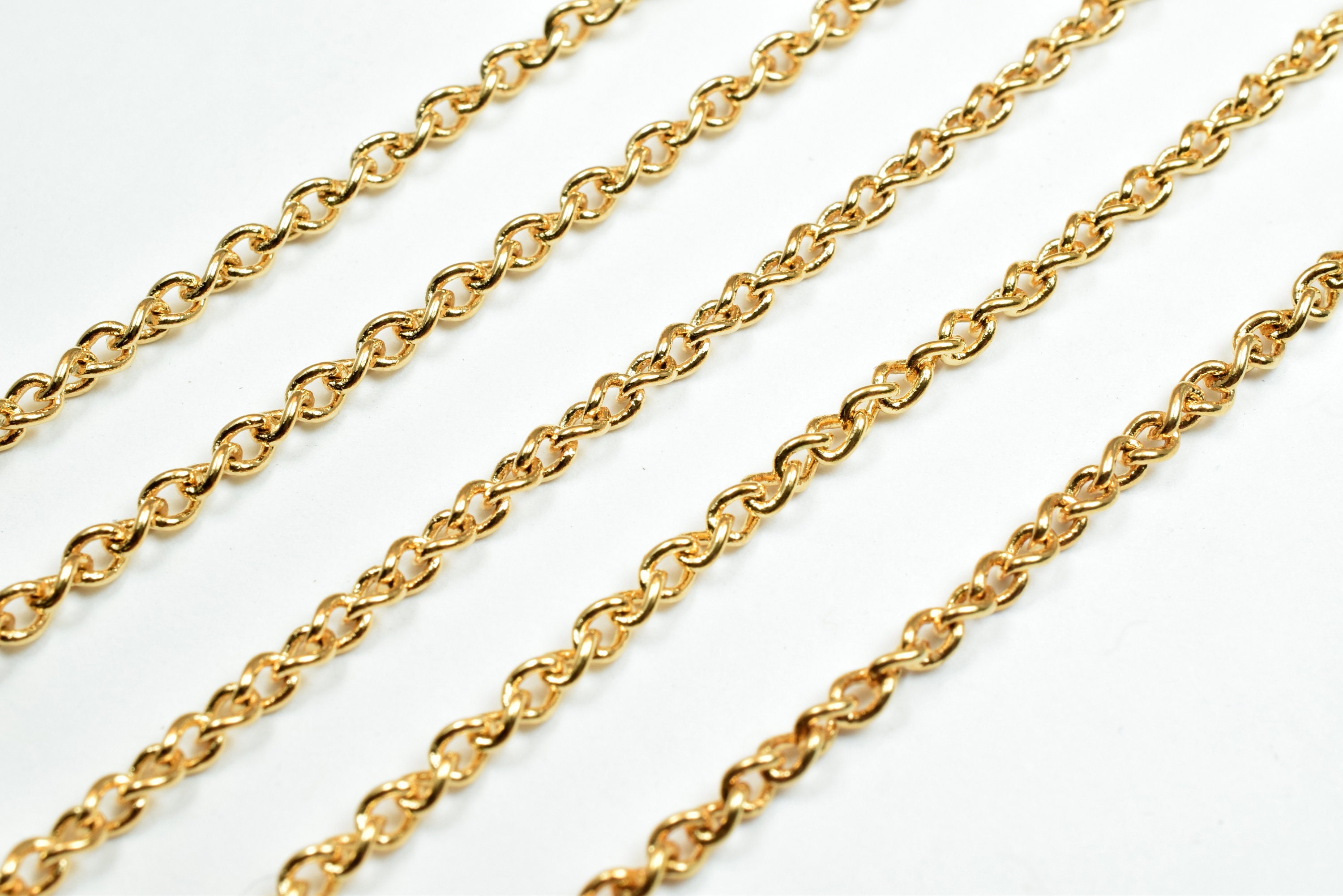 2.25mm 18K Gold Filled Cable Link Chain Gold Filled Finding | Etsy