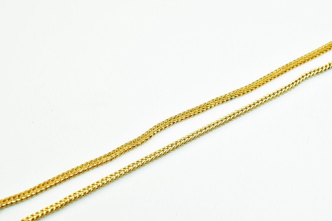 18K PVD Italian Gold Filled Foxtail Chain 17.6" Long Clasp Included ...
