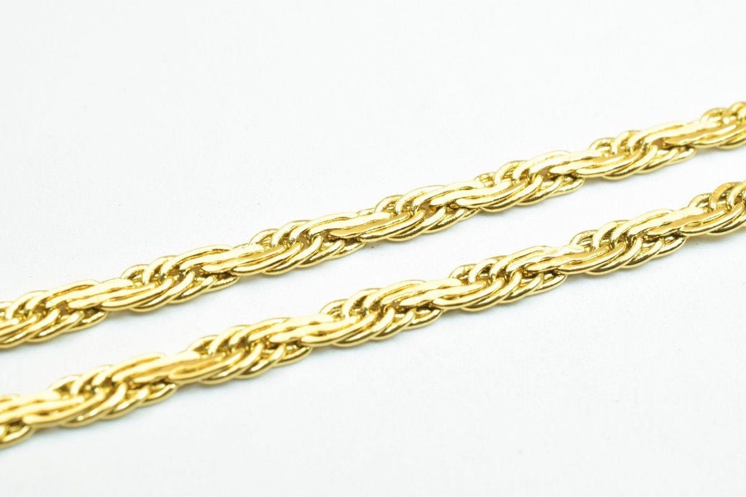 18K PVD Gold Filled Twisted Helix Rope Chain 17.75long Clasp Included ...