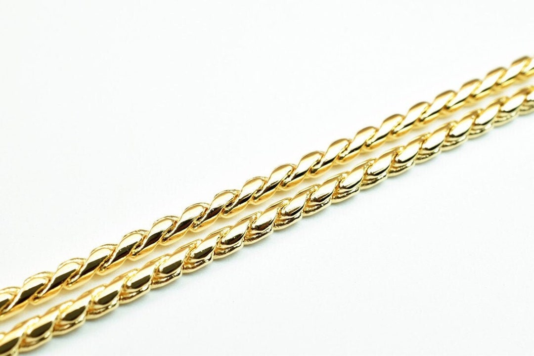 18K PVD Italian Gold Filled Cardano Chain 19.5" Long Clasp Included ...
