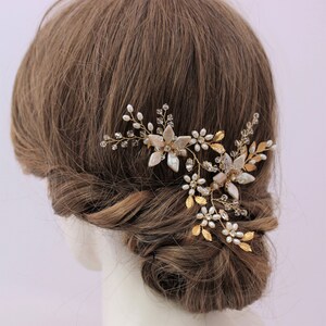 Side or Back Floral Hair Comb Head Piece, Set of 2 Wedding Hair Combs ...