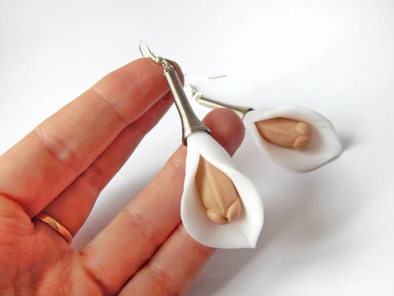 Spathiphyllum Penis Earrings Phallus Jewelry Flowers Polymer Clay ...