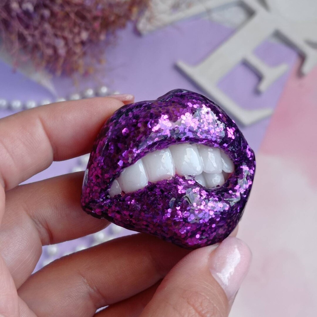 Violet Lip Brooch Galaxy Lip Pin Mouth Jewelry Gift for a Girlfriend ...