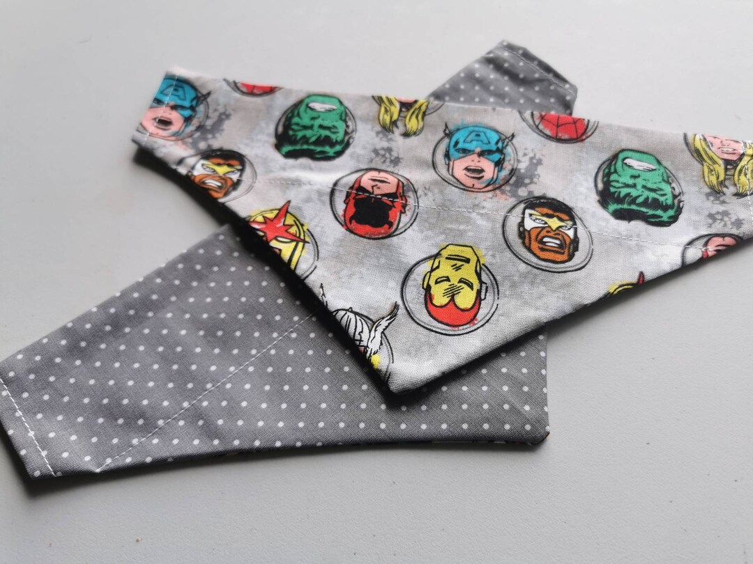 Superheroes Reversible Cotton Pet Collar Bandana - Etsy