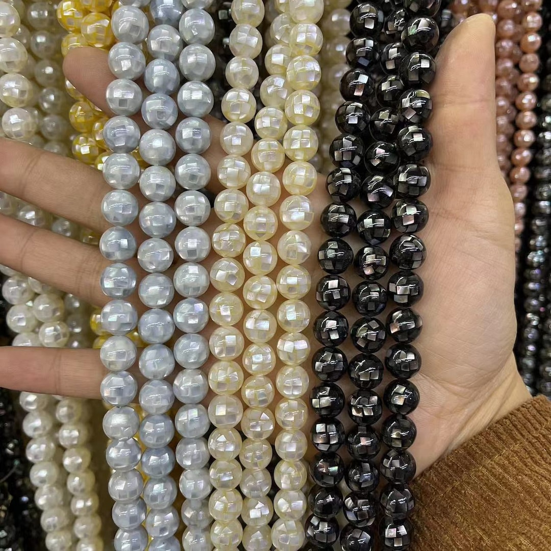 12mm Natural Abalone Mosaic Shell Round Beads,abandon Splice Round ...
