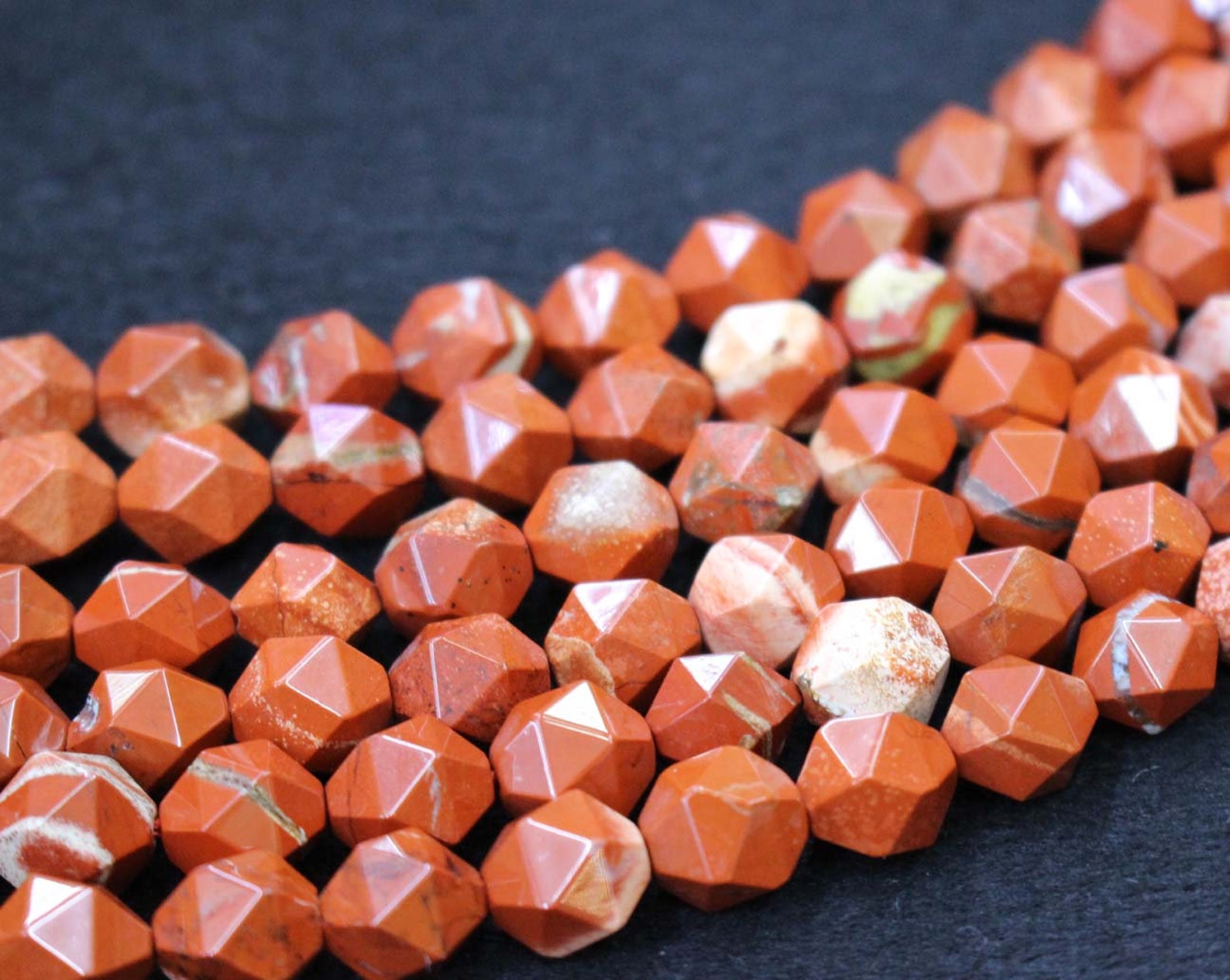 Natural Faceted White Lace Red Jasper Beads, Red Jasper Beads,6mm 8mm ...