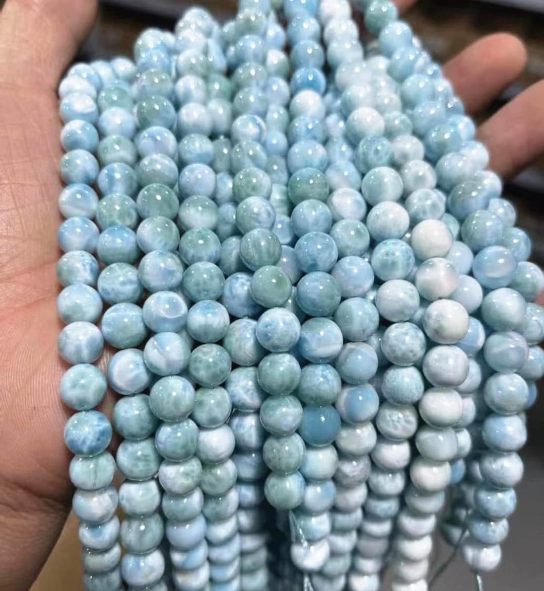 Natural Copper Pectolite Smooth Round Beads, 6mm 8mm 10mm 12mm Gemstone ...