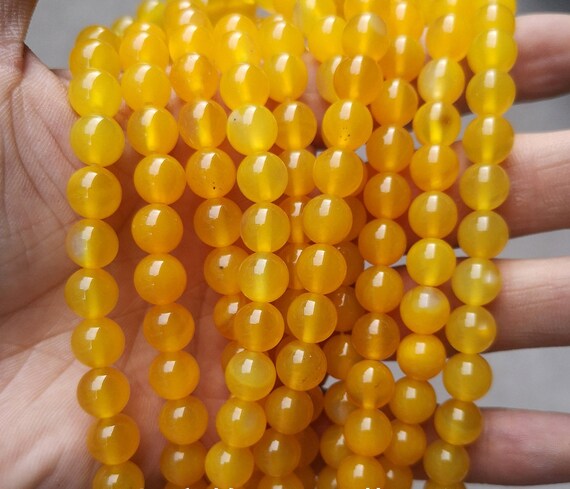 Natural AA Yellow Agate Smooth Round Beads4mm 6mm 8mm 10mm | Etsy