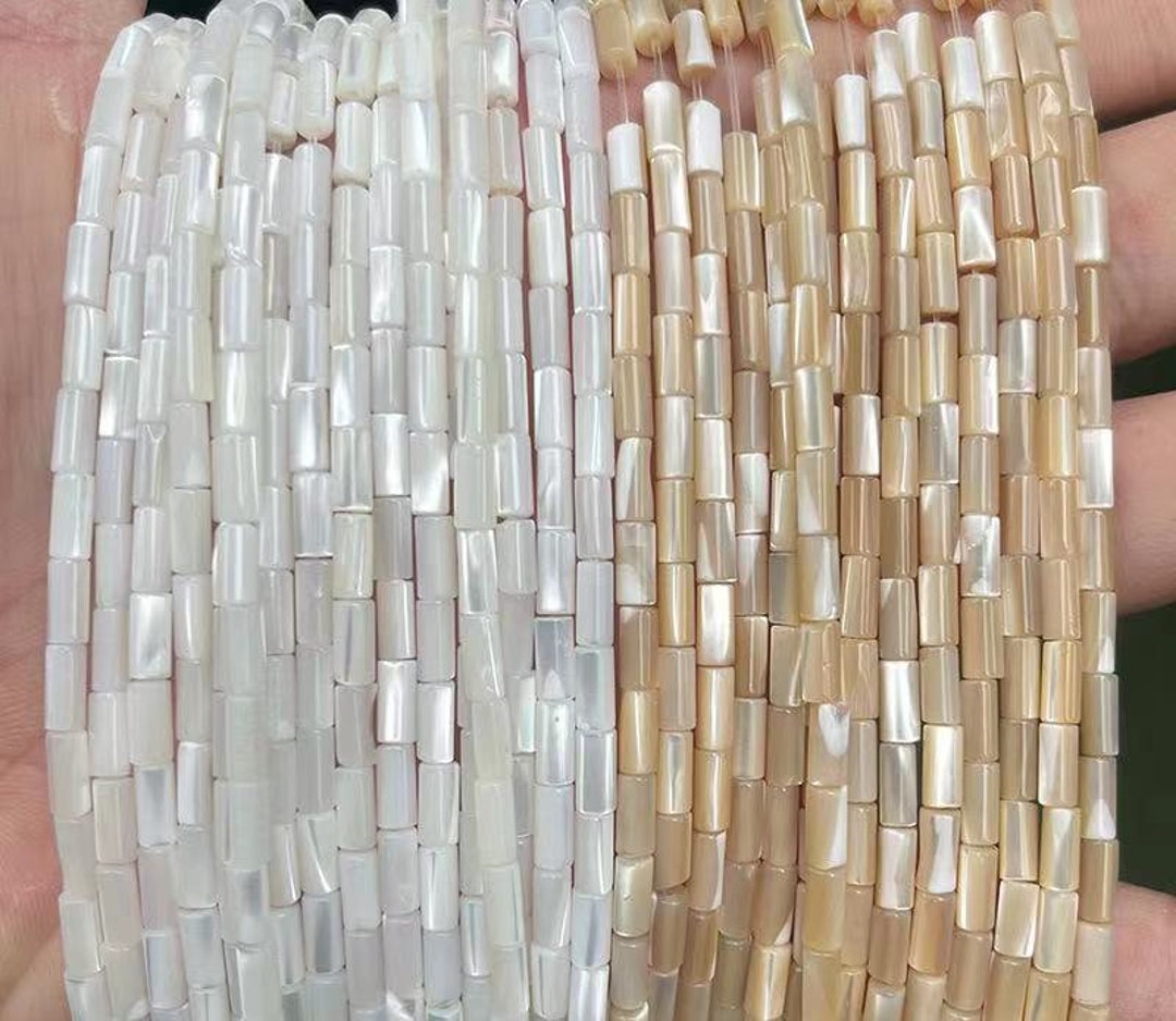 4x8mm Natural Shells Tube Spacer Beads, Tube Shells Nugget DIY Beads ...