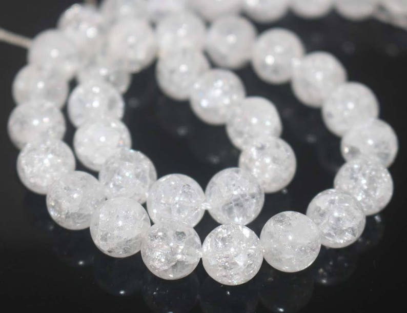Natural White Snow Rock Quartz Smooth and Round Beads8mm 10mm | Etsy