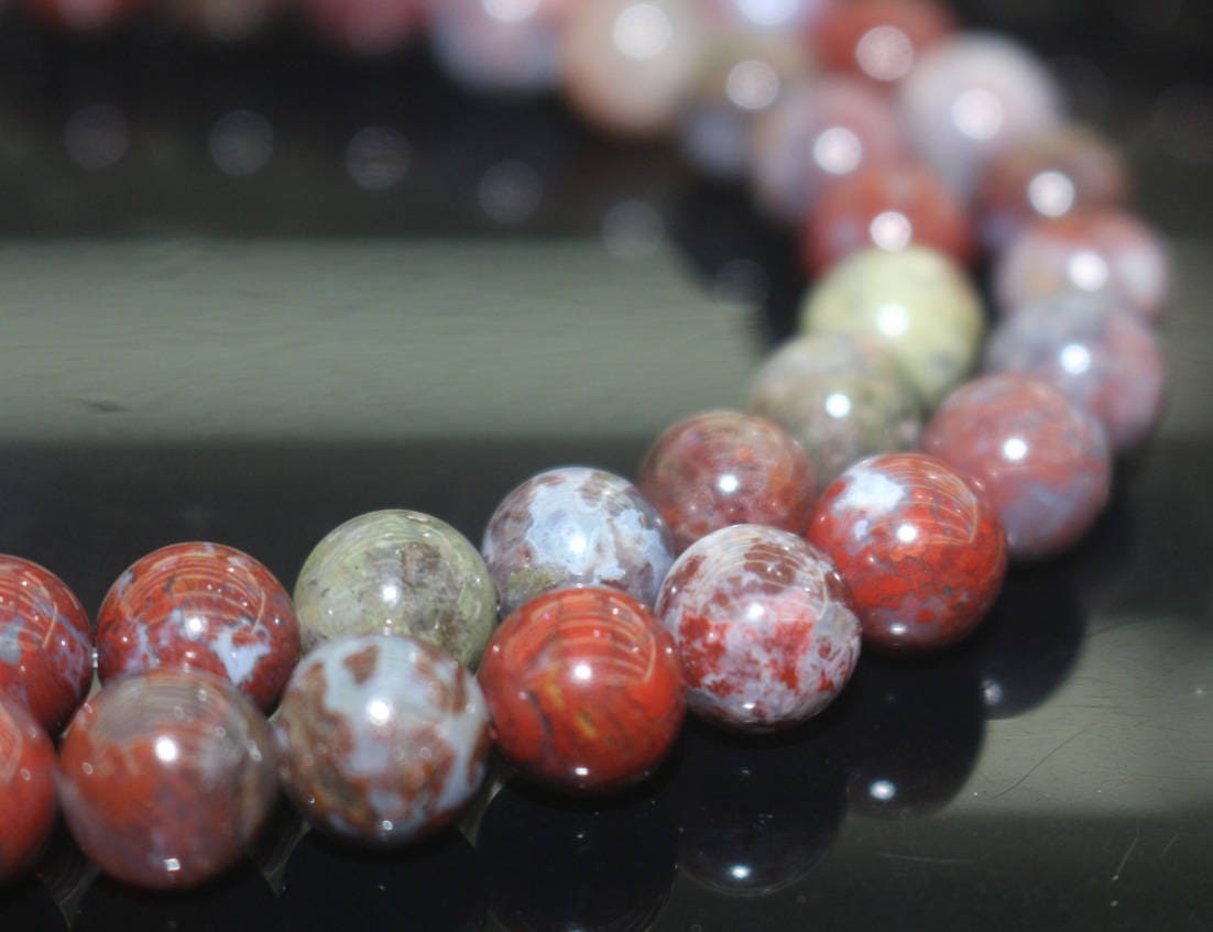 Natural Red Lightning Agate Round Beads,red Lightning Agate Beads,6mm ...
