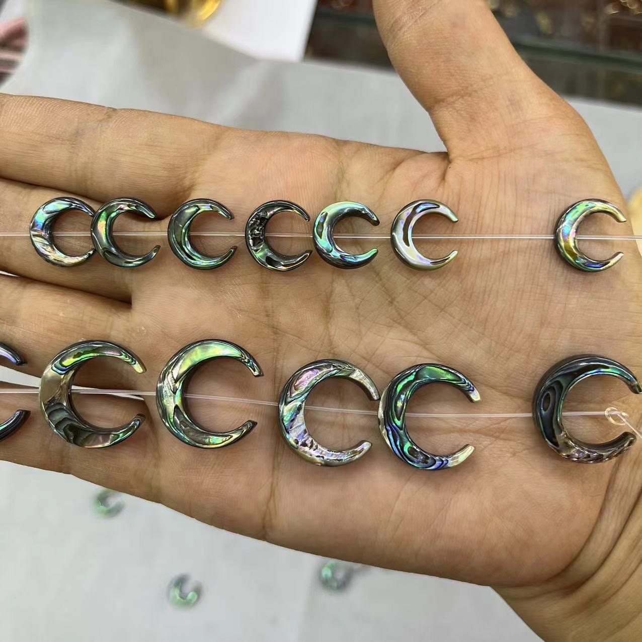 12-20mm Natural Moon Shape Abalone Shell Beads,abalone Shells Moon DIY ...