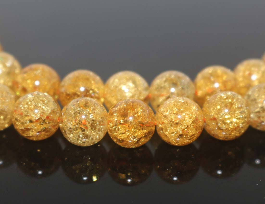 Natural Yellow Snow Rock Quartz Smooth and Round Beads8mm | Etsy