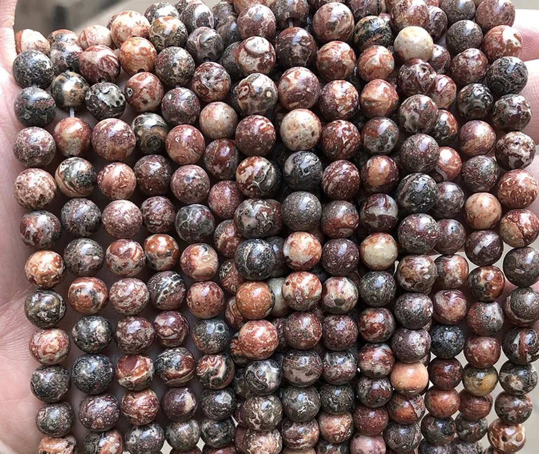 Natural Red Leopard Skin Stone Smooth Round Beads,6mm 8mm 10mm Leopard ...