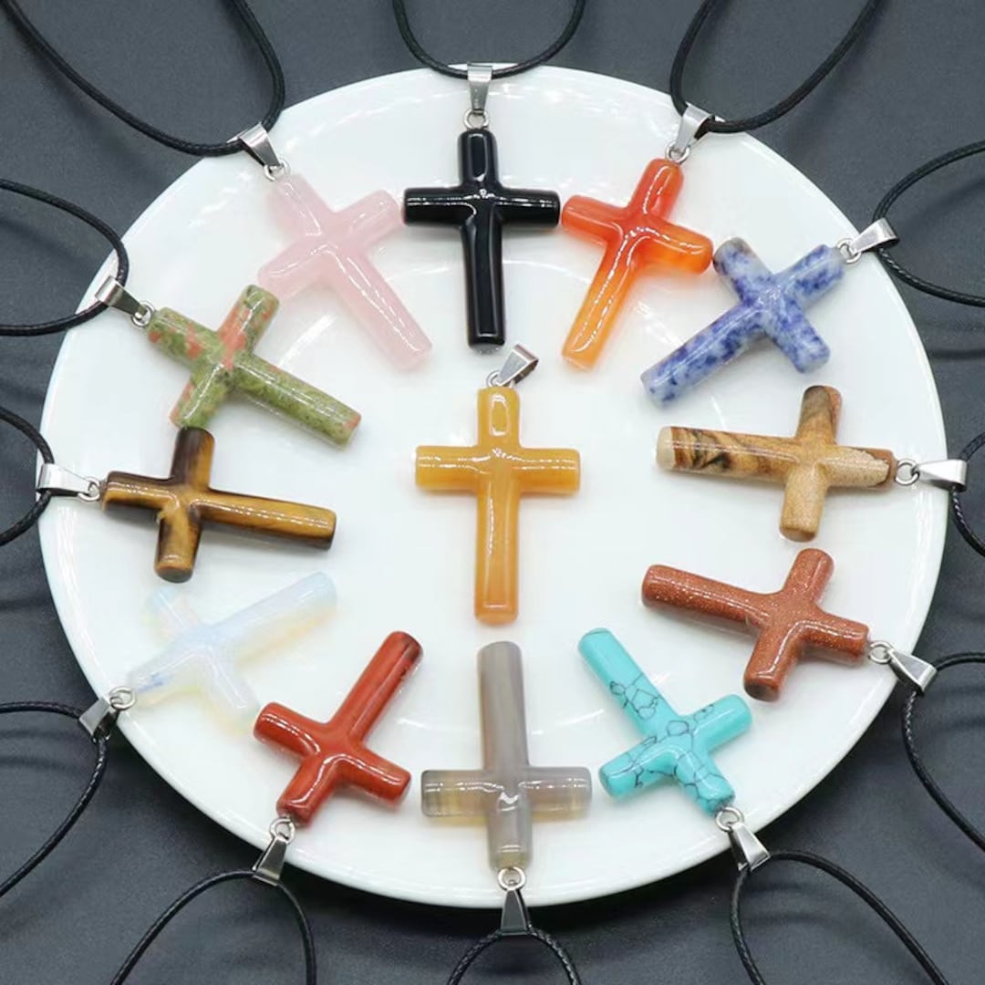 Natural Gemstone Cross Shape Pendants,gemstone Necklace Pendants Supply ...
