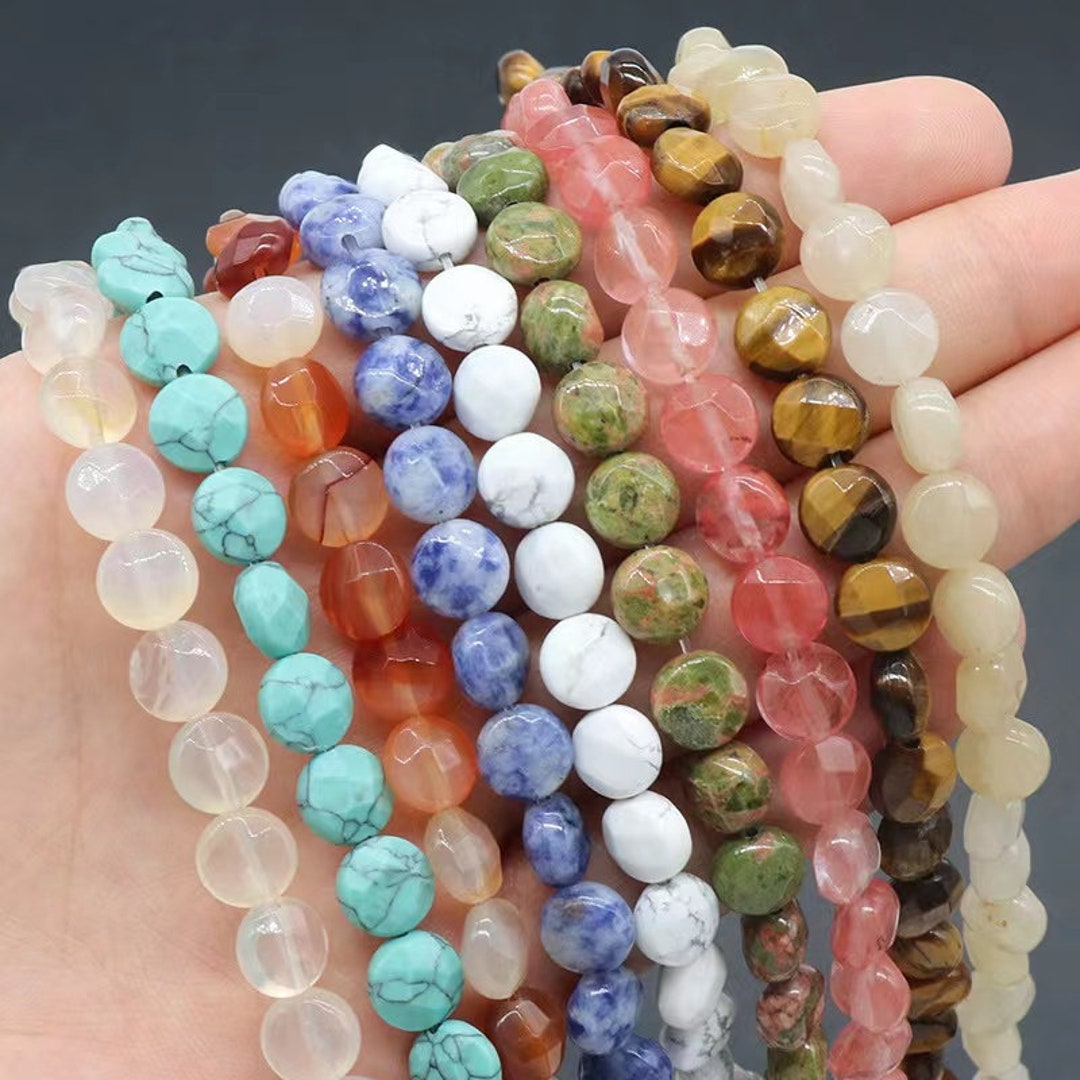 8mm-16mm Natural Gemstone Faceted Coin Shape Beads,gemstone Beads Coin ...