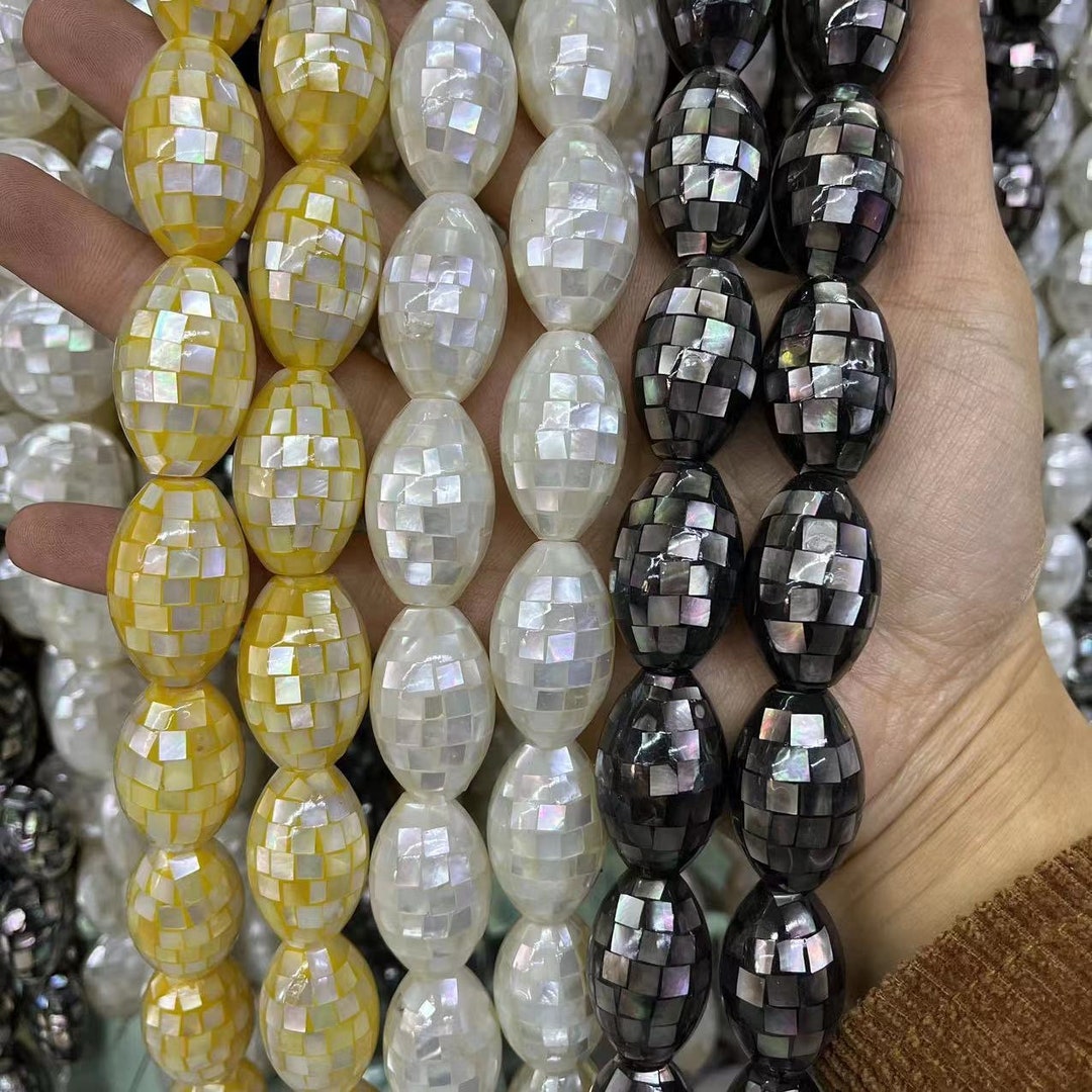 Natural Abalone Mosaic Shell Rice Beads,rice Abalone Shells DIY Loose ...