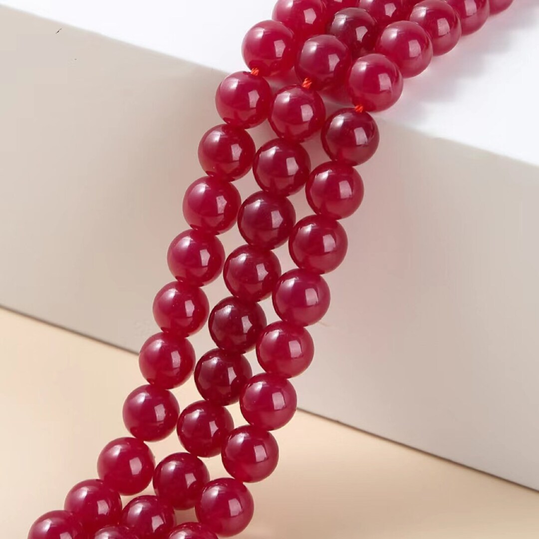 Natural Red Ruby Smooth Round Beads,natural Red Corundum Beads ...