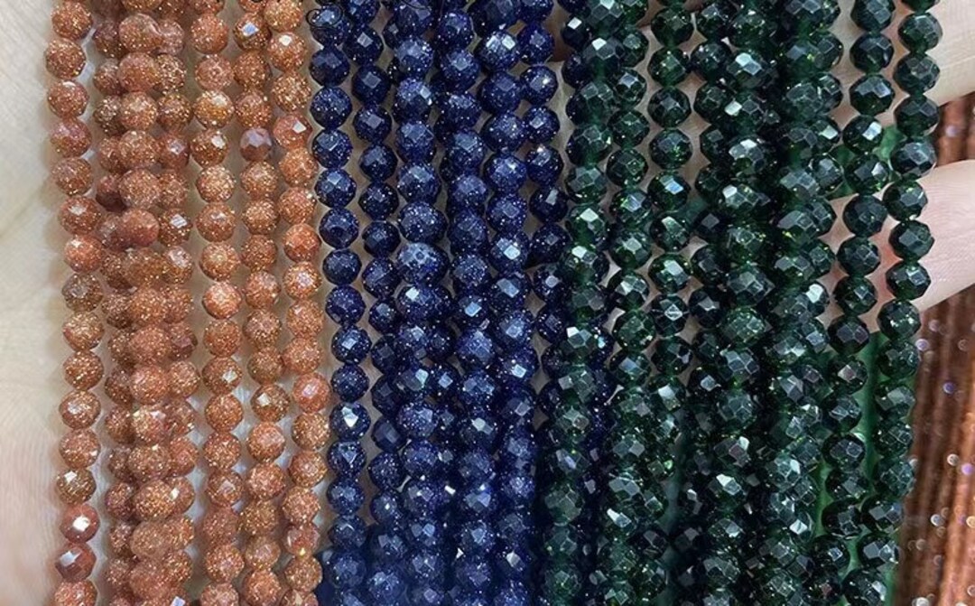 2mm-4mm Natural Faceted Goldstone Small Size Beads, Faceted Goldstone ...