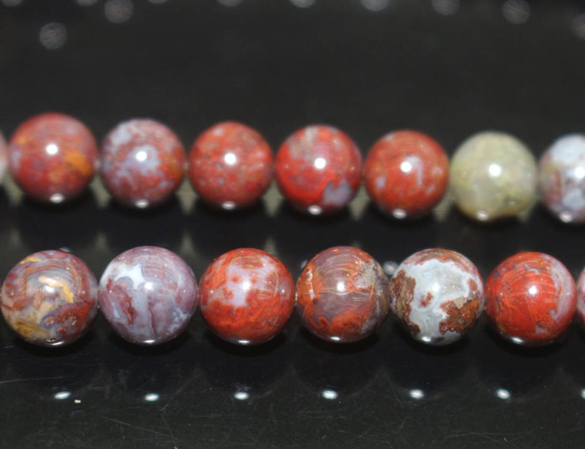 Natural Red Lightning Agate Round Beads,red Lightning Agate Beads,6mm ...