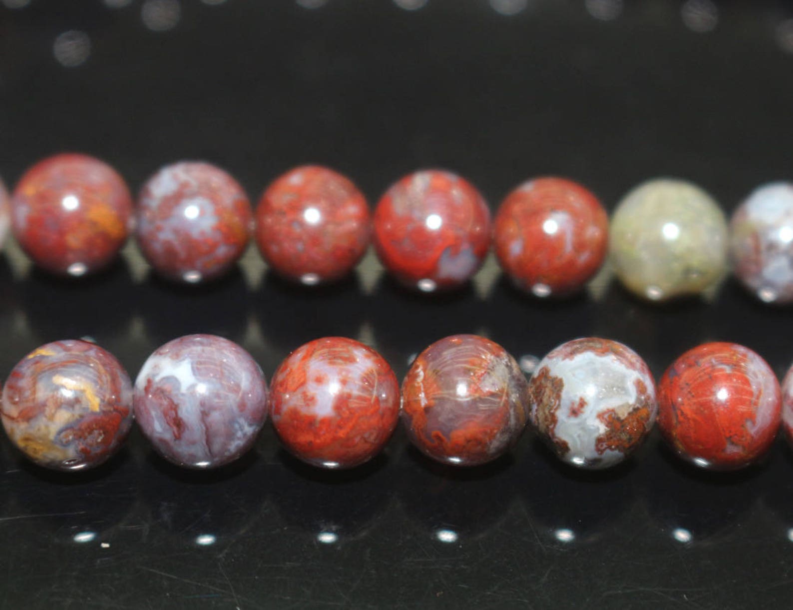 Natural Red Lightning Agate Round Beads,red Lightning Agate Beads,6mm ...