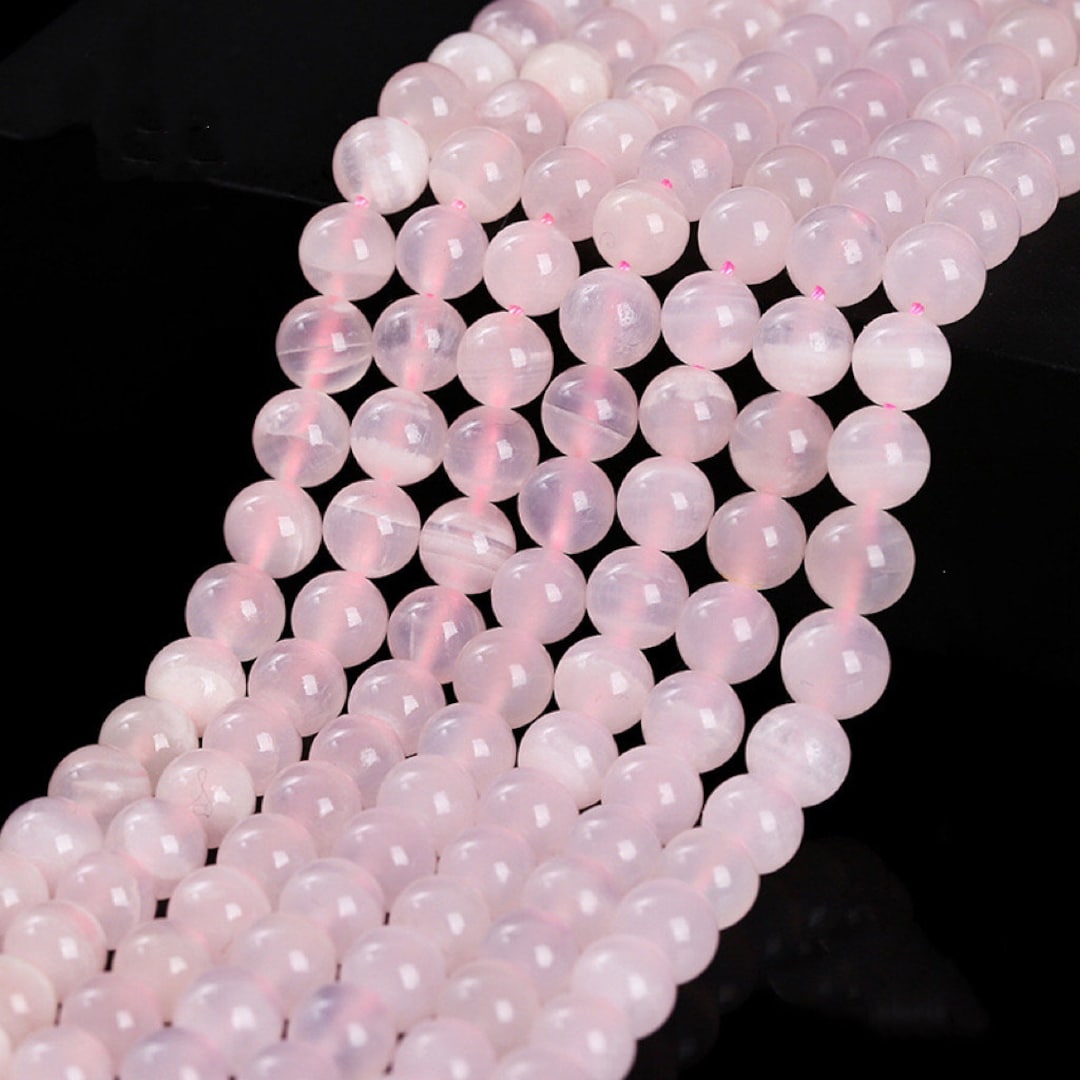 Natural Pink Calcite Loose Beads Powder Plus Round Beads DIY Bracelet ...