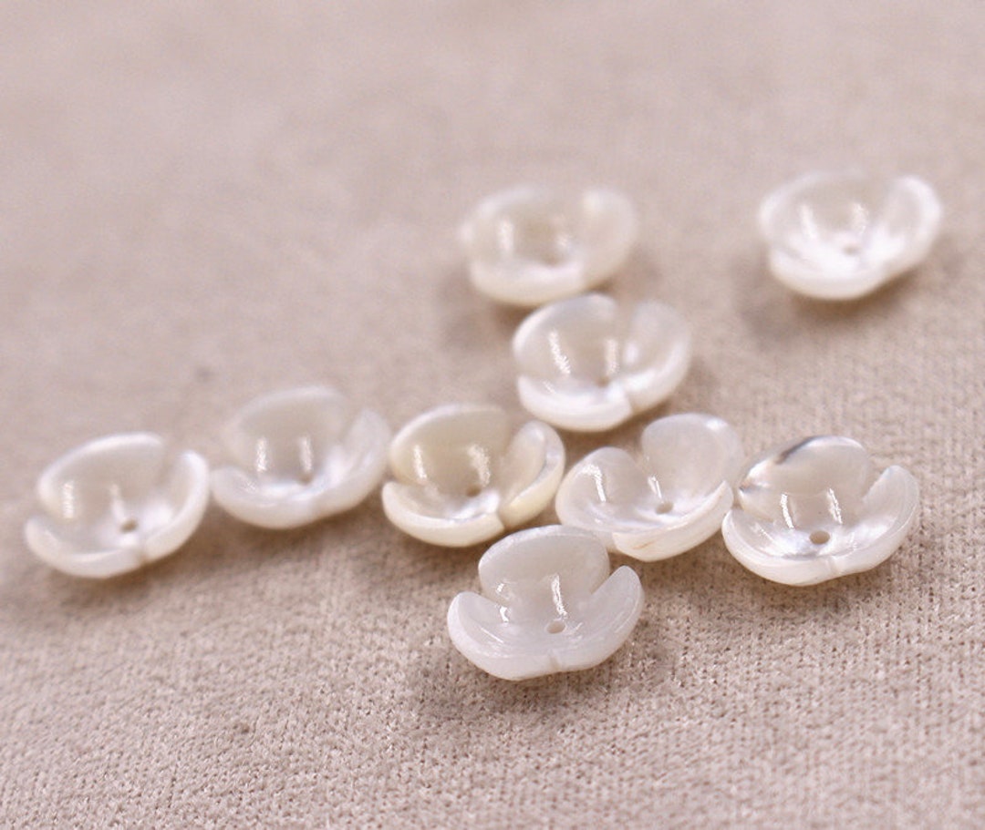 Natural MOP White Shell Carving Flower Beads,carving Shell Flower ...