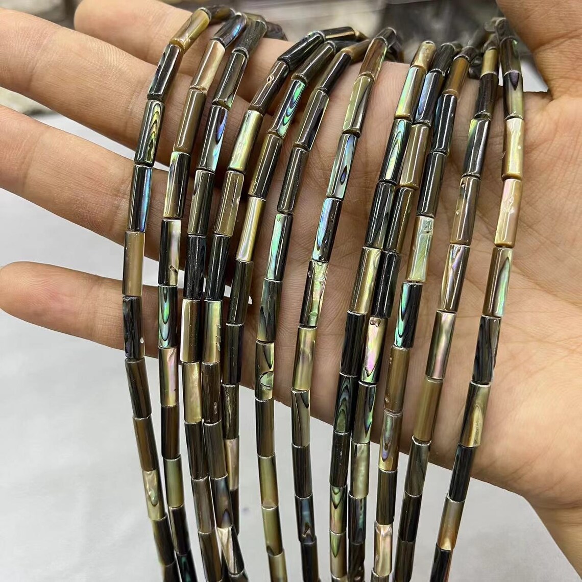 4×13mm Natural Tube Abalone Shell Beads,abalone Shells Tube DIY Loose ...