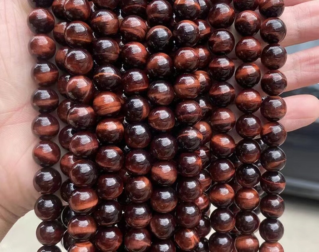 Natural AAAAAAA Red Tiger's Eye Smooth and Round Beads,4mm 6mm 8mm 10mm ...