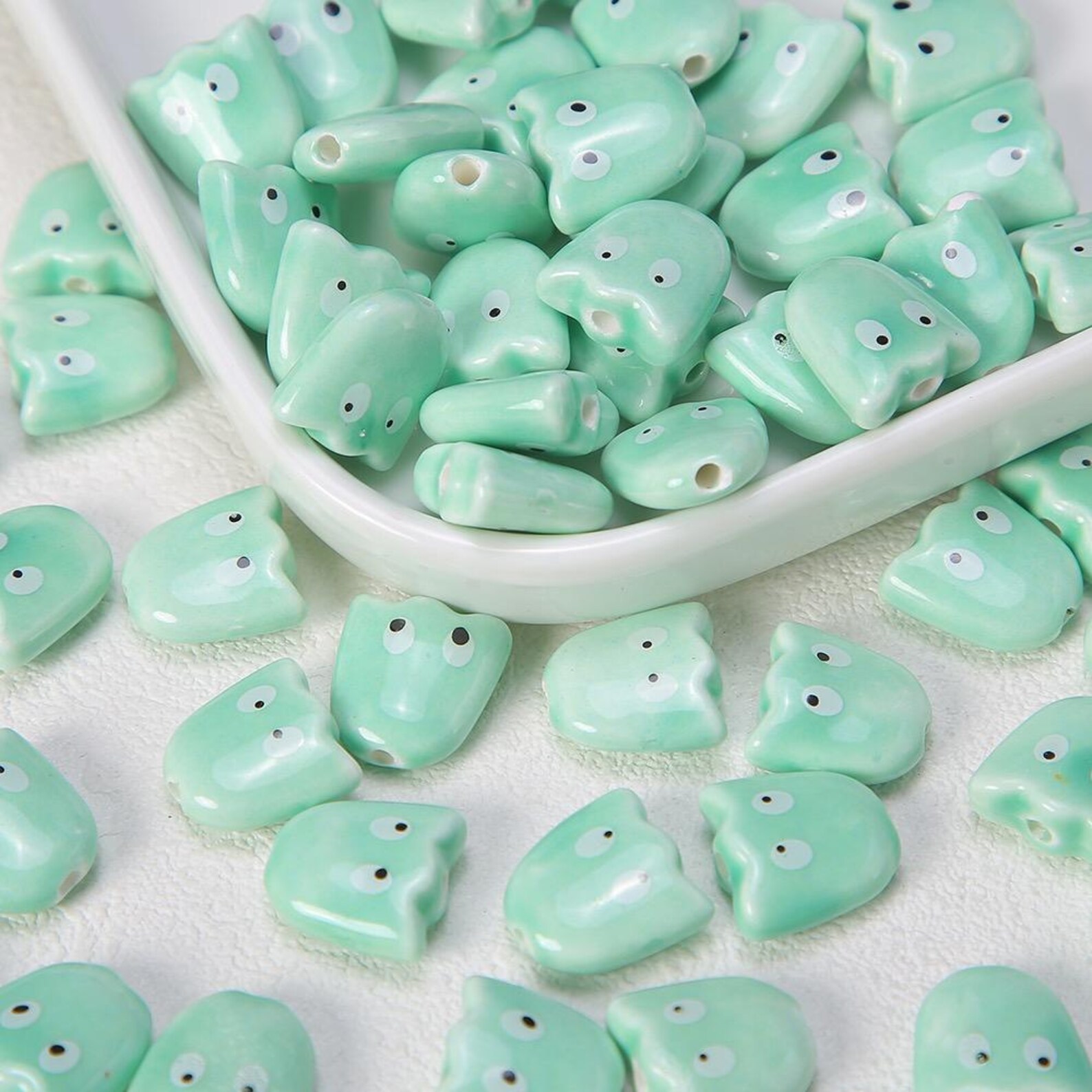 10 Pcs Dopamine-colored Ceramic Beads,a Piao Ghost Beads,diy Handmade ...